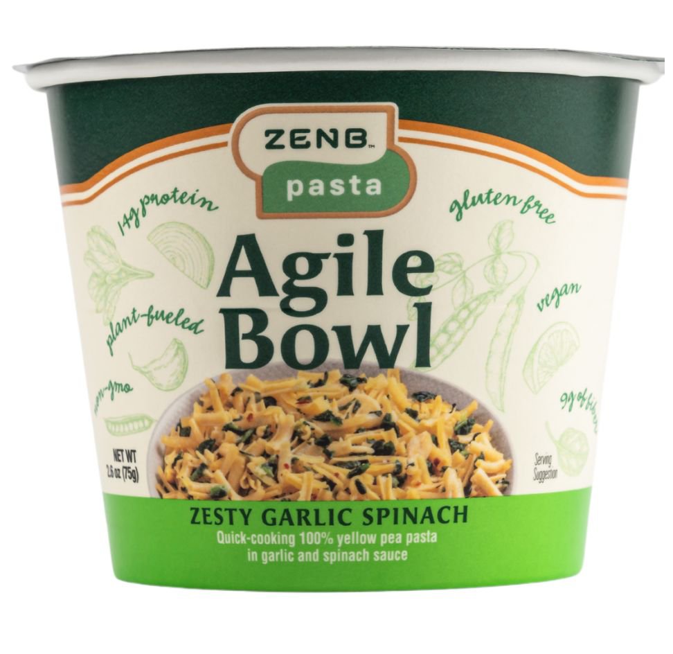 ZENB Zesty Garlic Spinach Yellow Pea Pasta Agile Bowl, 2.6 oz | Central ...
