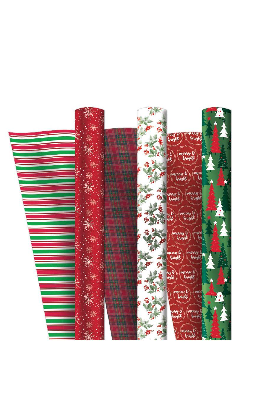 Destination Holiday Reversible Christmas Gift Wrap Rolls - Assorted ...