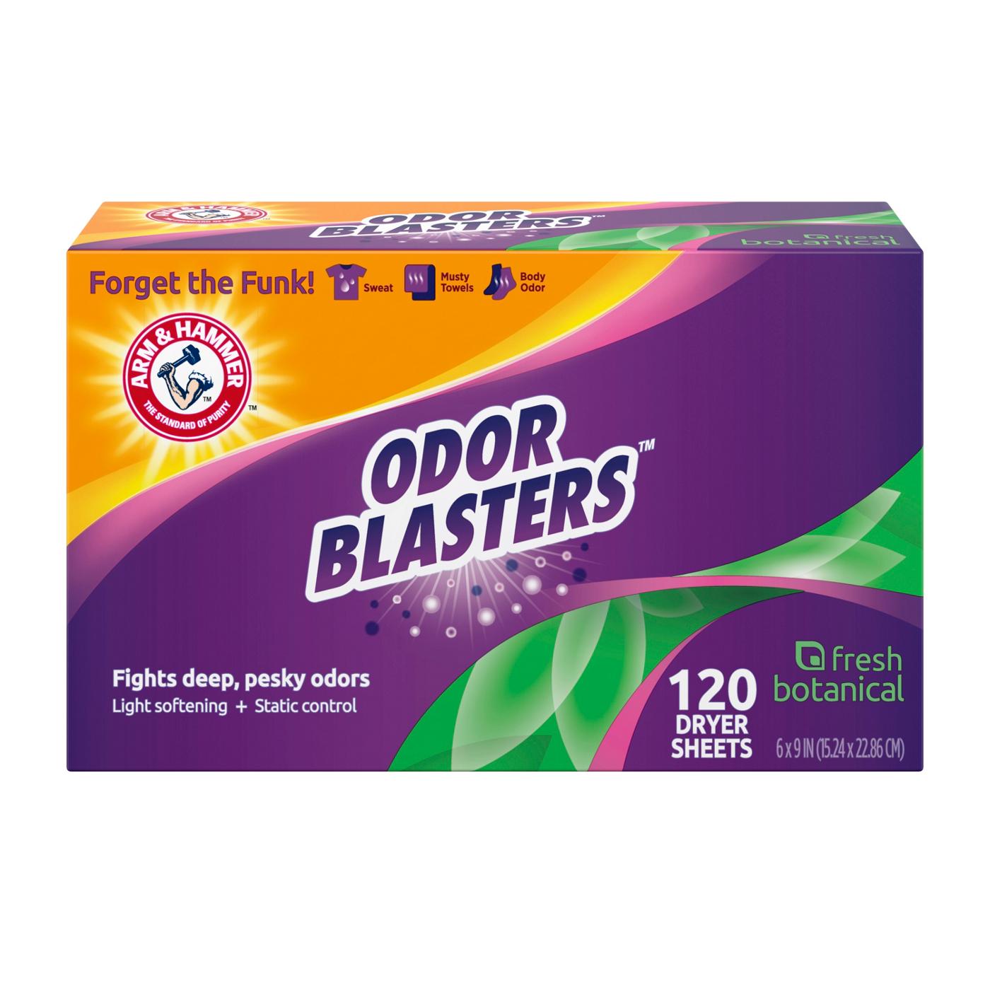 Arm & Hammer Odor Blasters Fabric Softener Dryer Sheets - Fresh ...