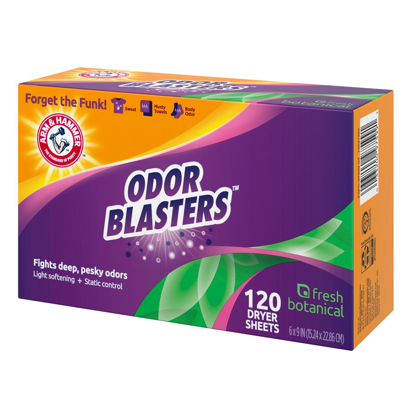 Arm & Hammer Odor Blasters Fabric Softener Dryer Sheets - Fresh ...