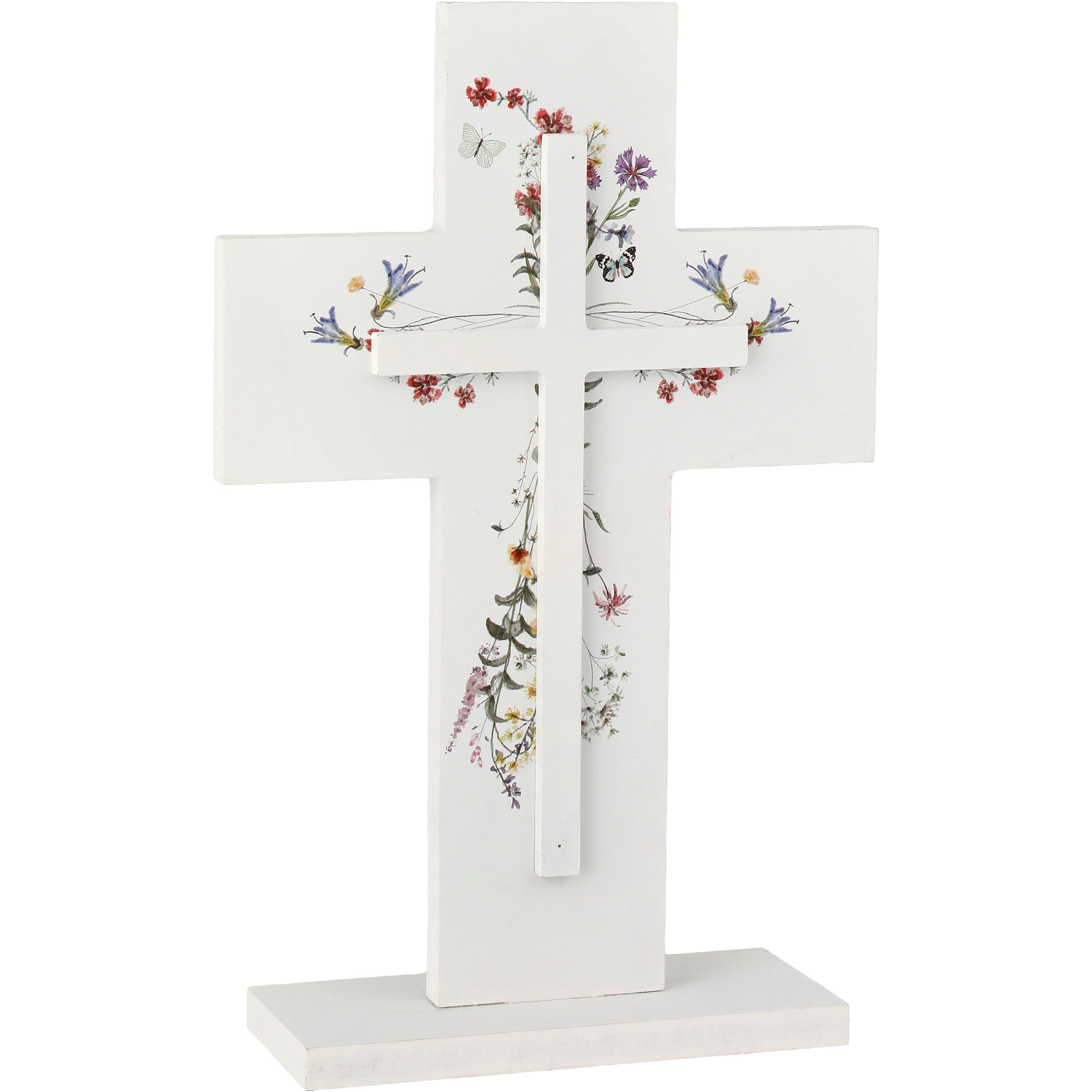 Destination Holiday Easter White Floral Cross - Shop Seasonal decor at ...