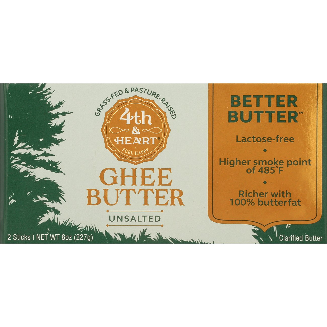 4th & Heart Unsalted Ghee Clarified Butter Sticks - Shop Butter ...