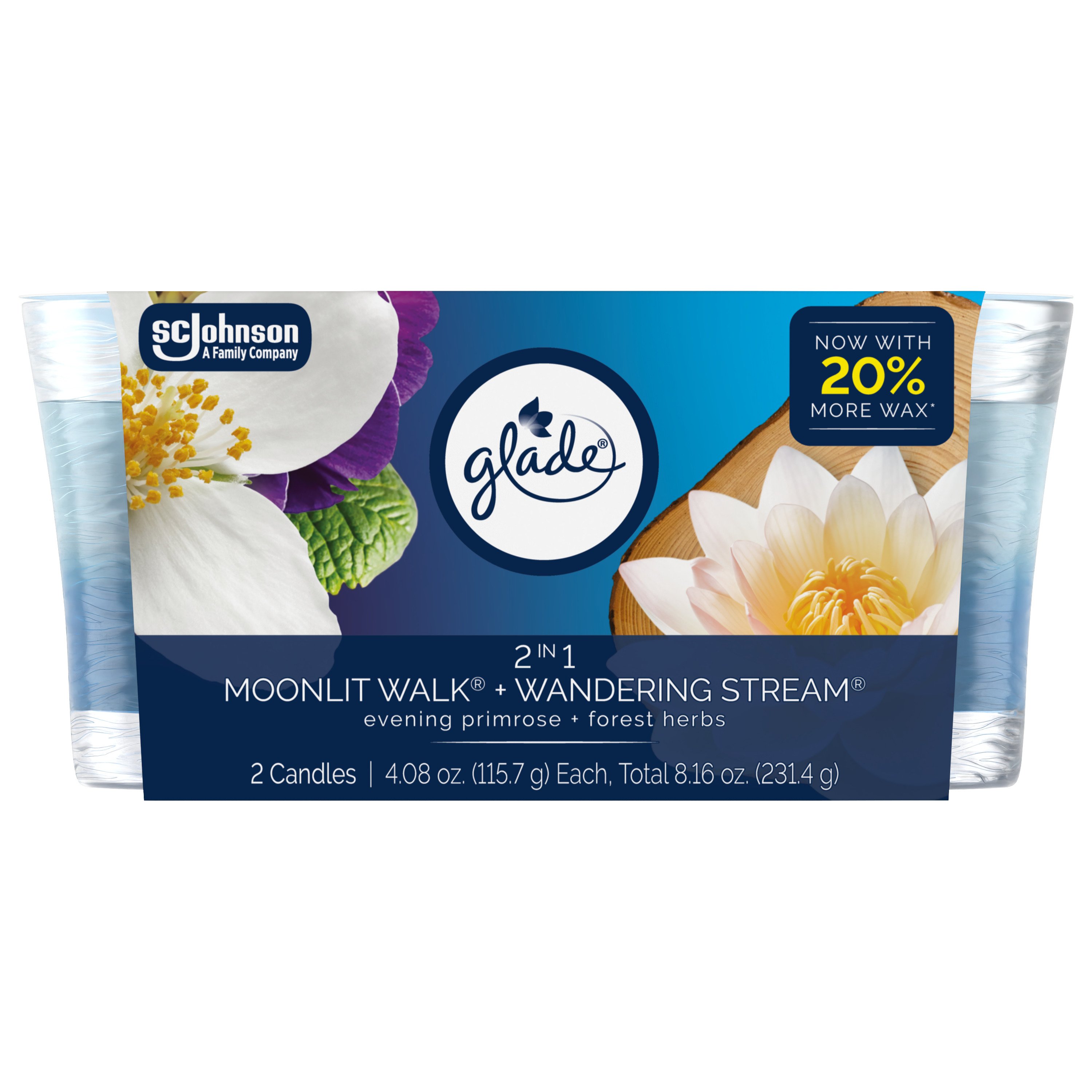 Glade Moonlit Walk & Wandering Stream Candles - Shop Candles at H-E-B