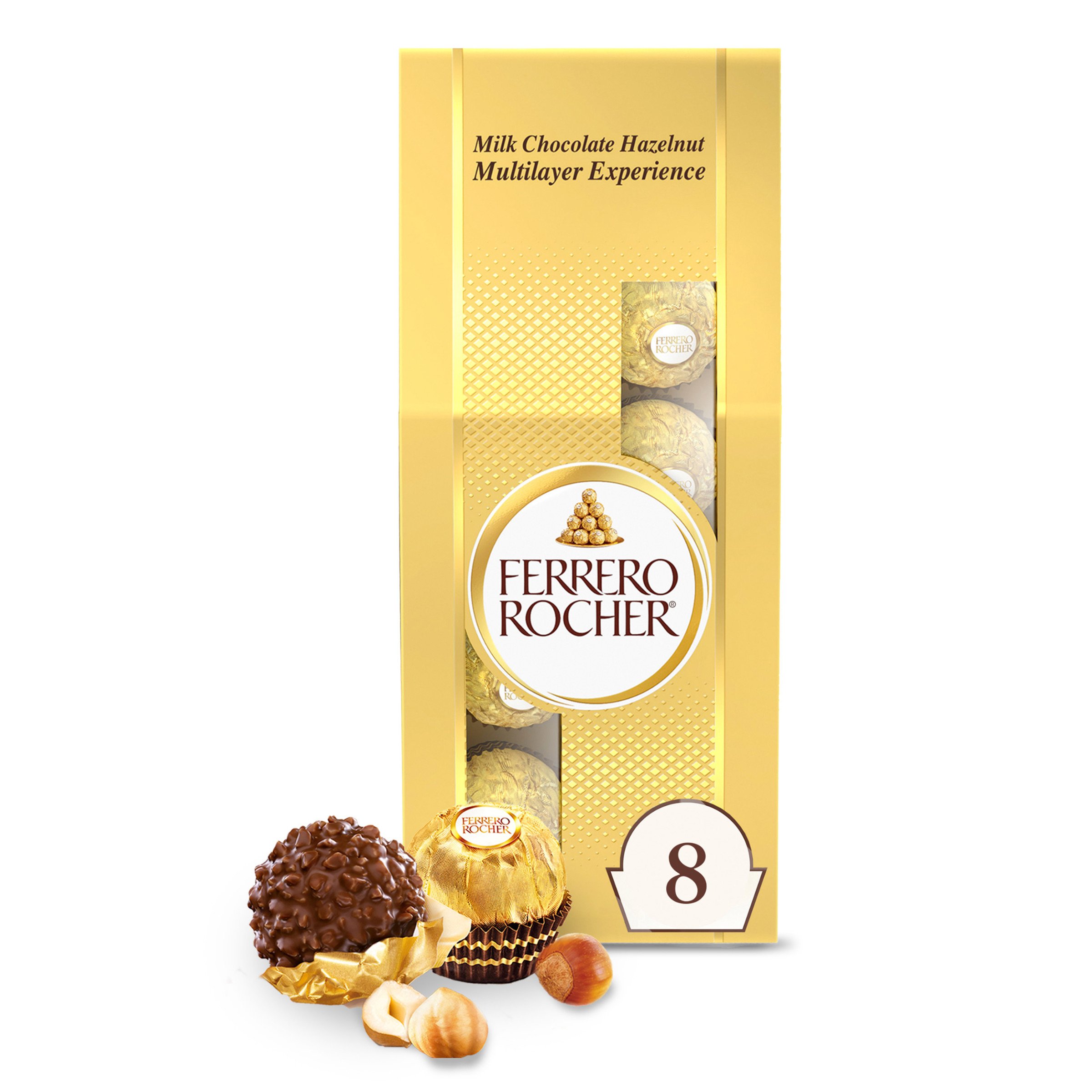 Ferrero Rocher Fine Hazelnut Chocolates, 8 pc - Shop Candy at H-E-B