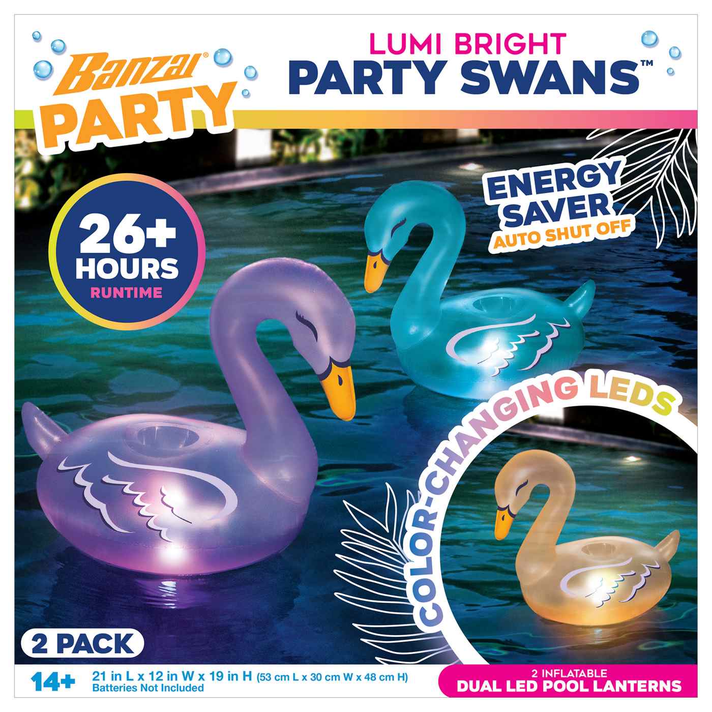 Banzai Party Lumi Bright Party Swans - Shop Floats at H-E-B