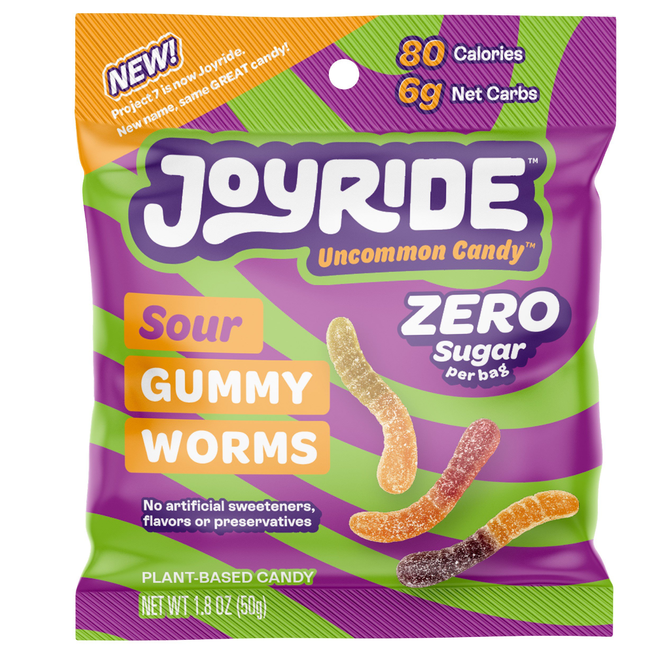 Joyride Zero Sugar Sour Gummy Worms - Shop Candy at H-E-B