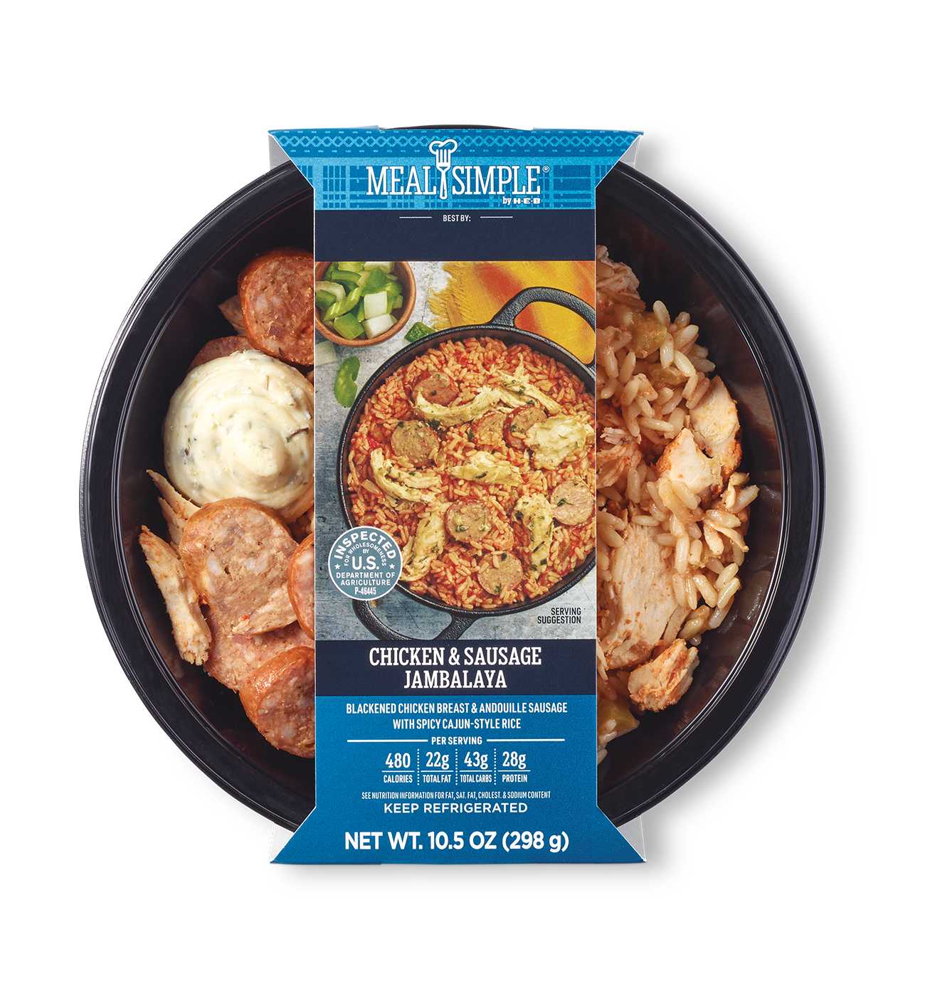 Meal Simple by H-E-B Chicken & Sausage Jambalaya Bowl - Shop Entrees ...