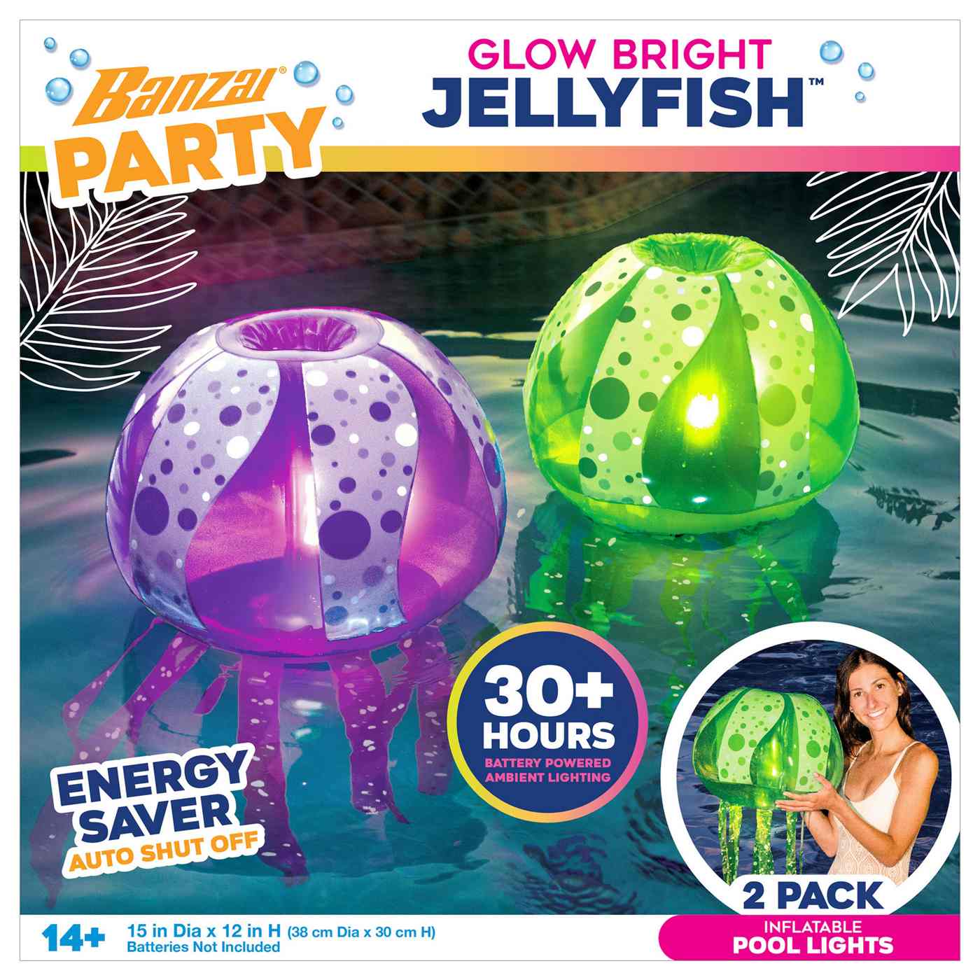 Banzai Party Glow Bright Jellyfish Pool Floats - Shop Floats at H-E-B