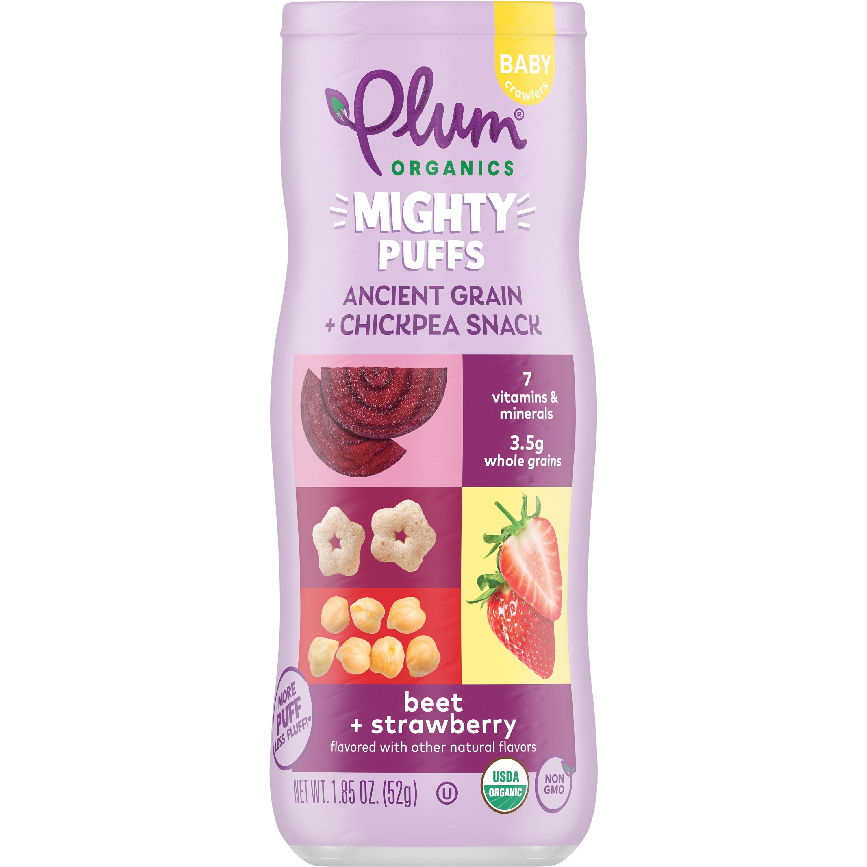 Plum Organics Mighty Puffs - Beet + Strawberry - Shop Toddler food at H-E-B