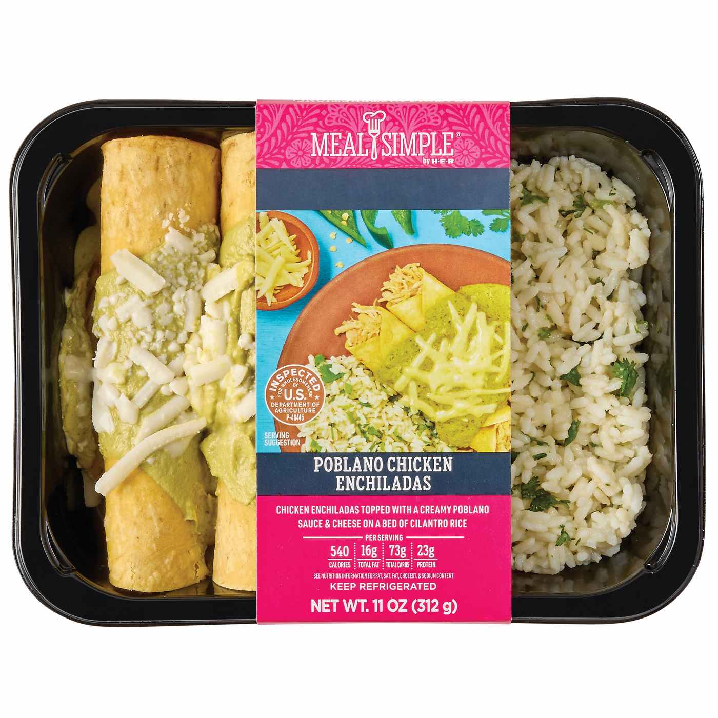Meal Simple by H-E-B Poblano Chicken Enchiladas Bowl - Shop Entrees ...