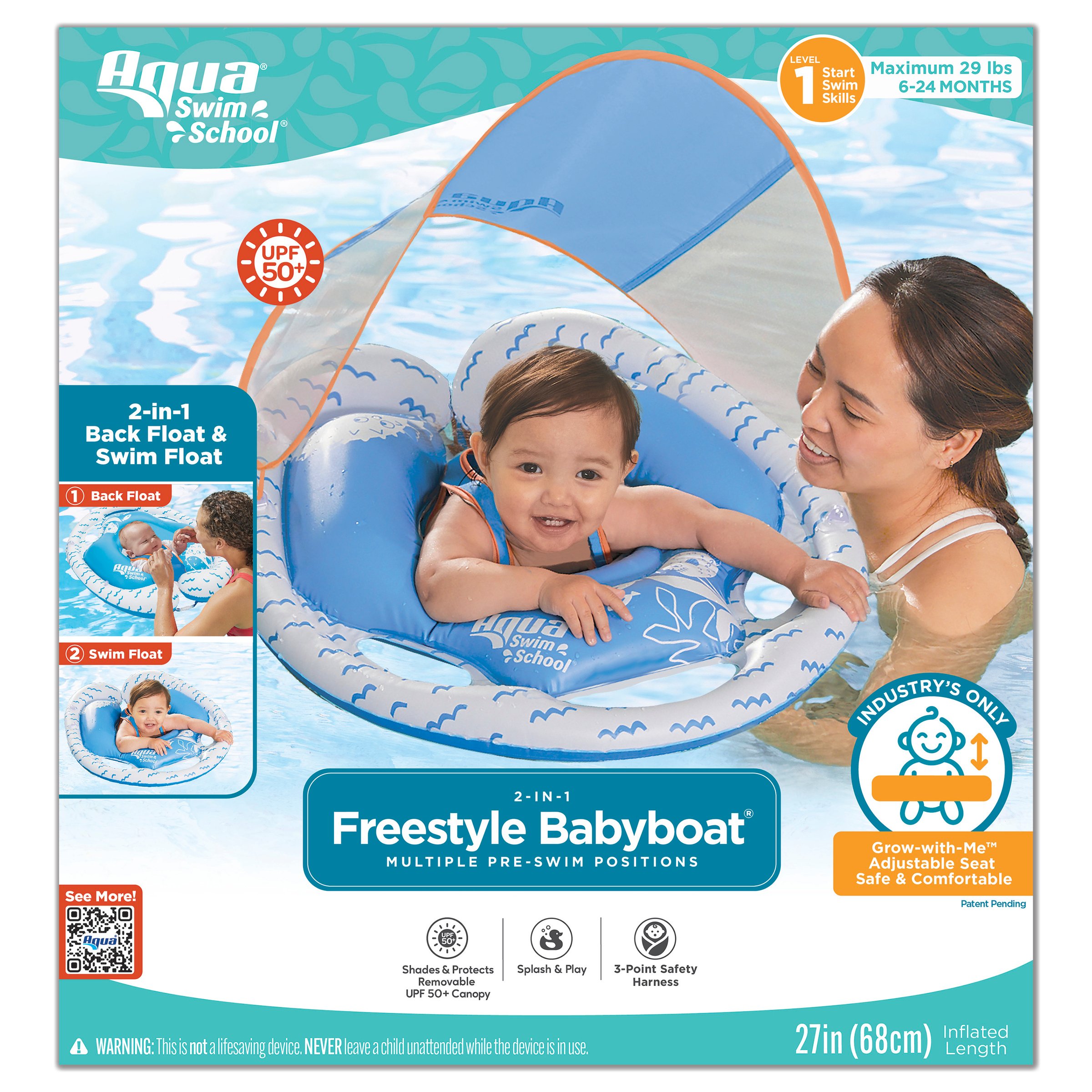 Aqua-Leisure SwimSchool 2-in-1 Freestyle Babyboat - Shop Floats at H-E-B