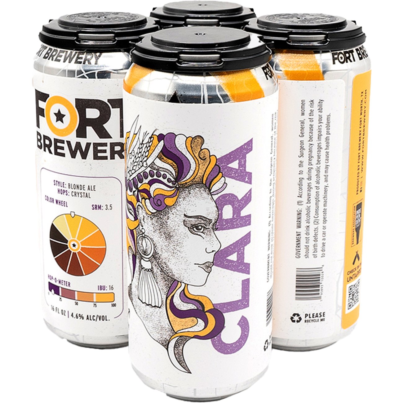 Fort Brewery Clara Blonde Ale Craft Beer 4 pk Cans - Shop Beer at H-E-B
