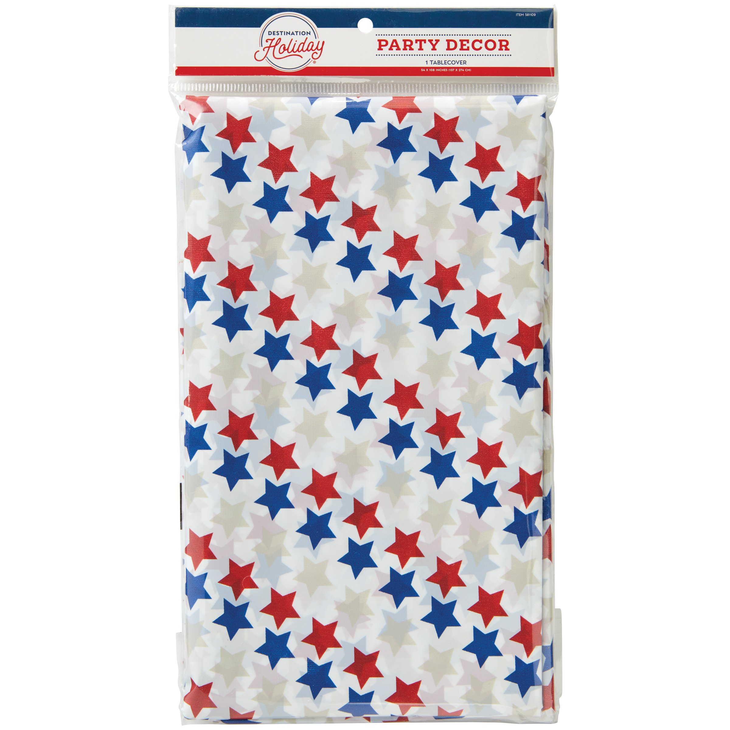 Destination Holiday Red White & Blue Star Table Cover - Shop Seasonal ...