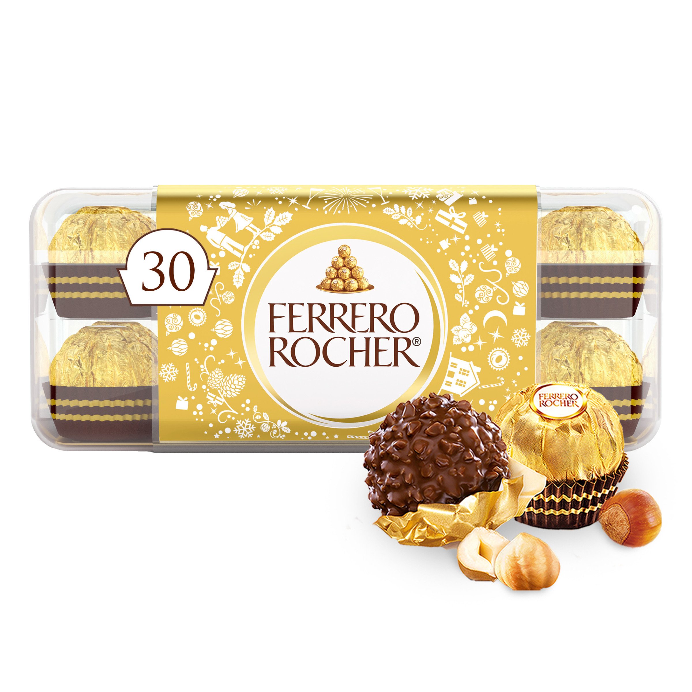 Ferrero Rocher Chocolates Christmas Gift Box, 30 pc - Shop Candy at H-E-B