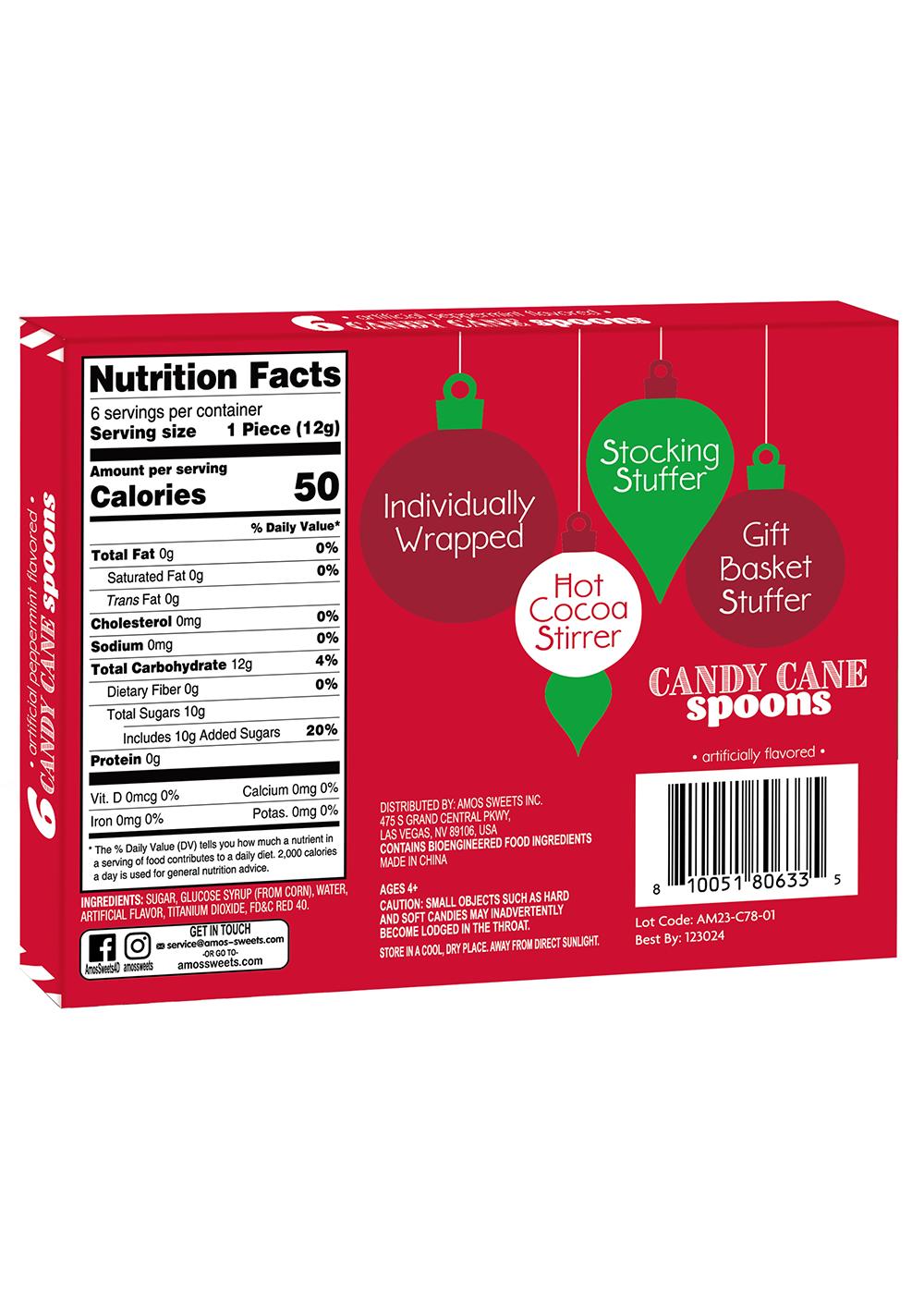 Amos Peppermint Holiday Candy Cane Spoons - Shop Candy at H-E-B