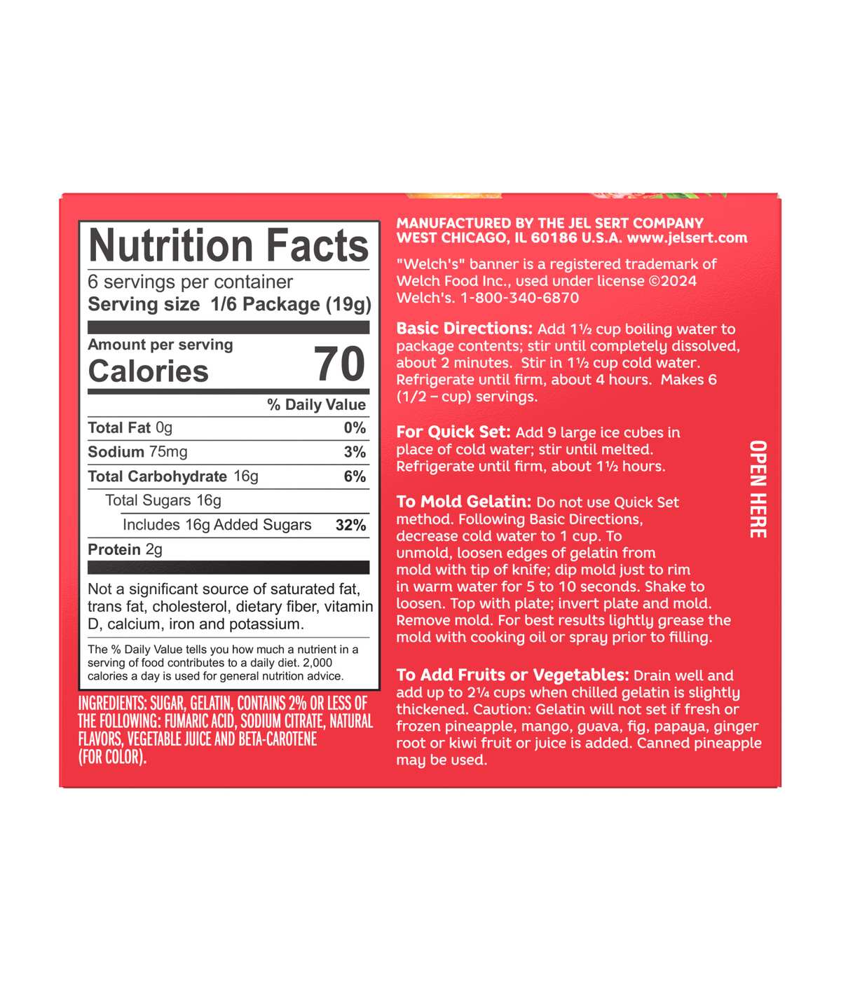 Welch's Gelatin - Strawberry Peach - Shop Pudding & gelatin mix at H-E-B