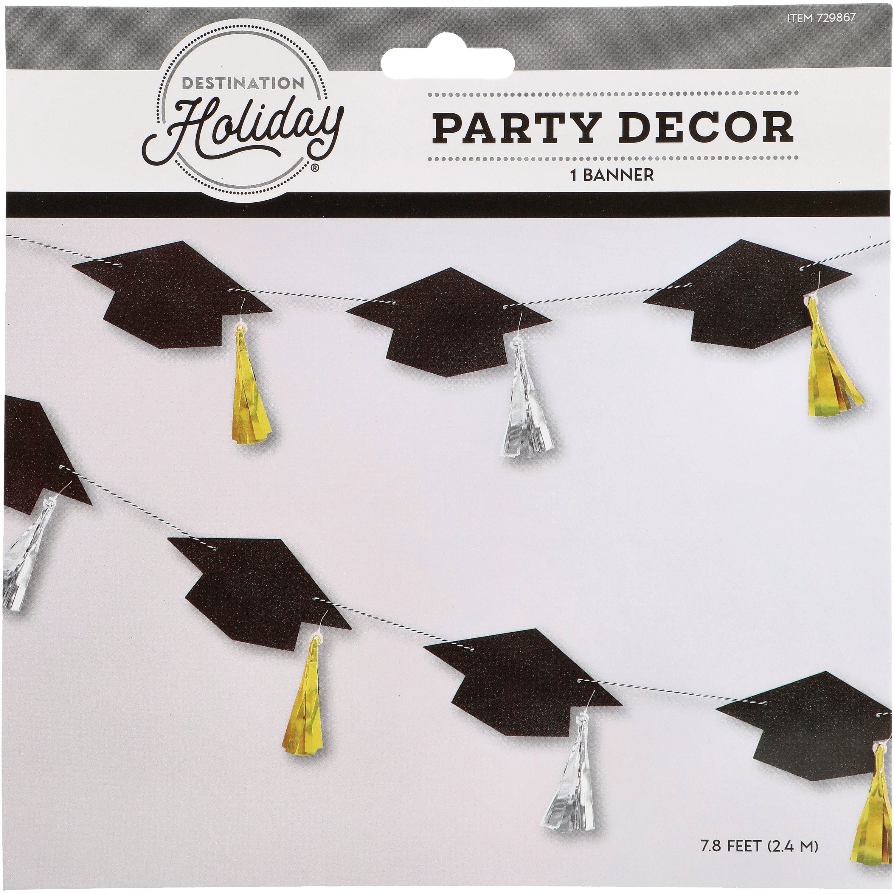 Destination Holiday Glitter Grad Hat Banner - Shop Seasonal decor at H-E-B
