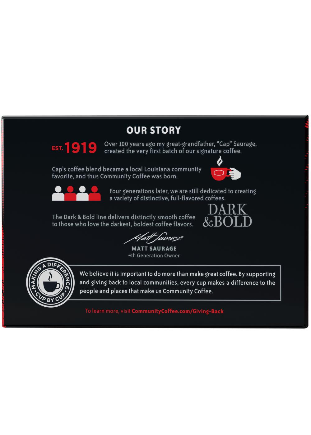 Community Coffee Dark & Bold Intense Blend Single Serve Coffee K Cups ...