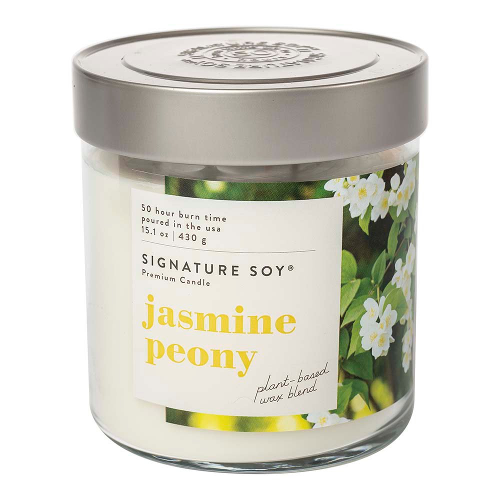 Signature Soy Jasmine Peony Scented Candle - Shop Candles at H-E-B