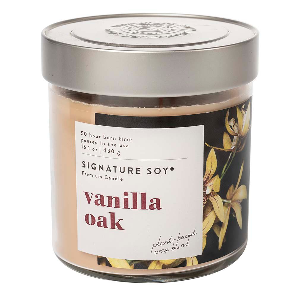Signature Soy Vanilla Oak Scented Candle - Shop Candles at H-E-B