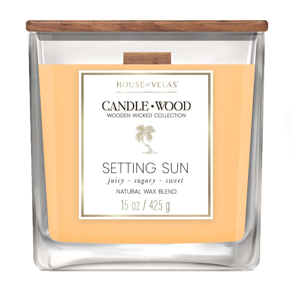 House of Velas Setting Sun Scented Wooden Wick Candle - Shop Candles at ...