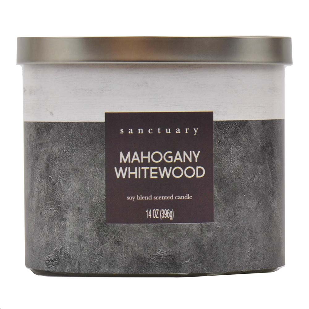 Sanctuary Mahogany Whitewood Scented Soy Candle - Shop Candles at H-E-B