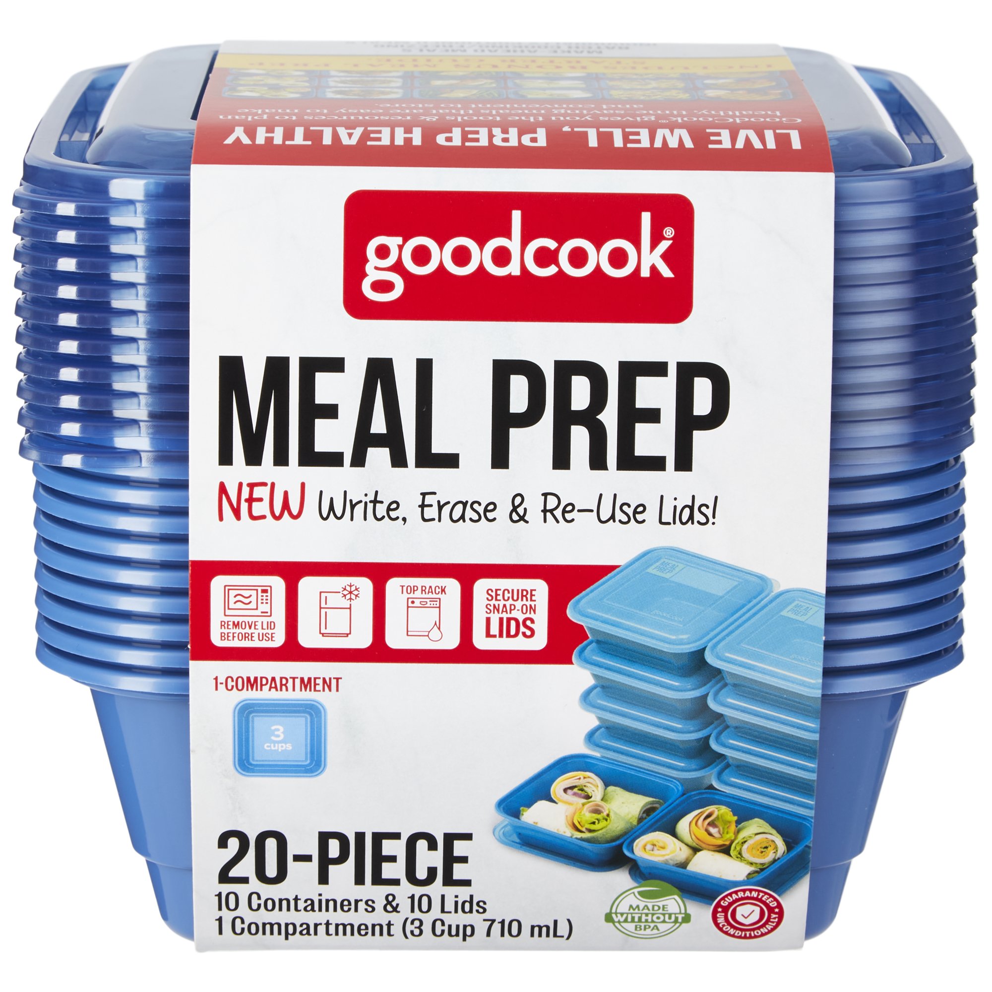 GoodCook Meal Prep Square Containers, 10 pk - Shop Food storage at H-E-B