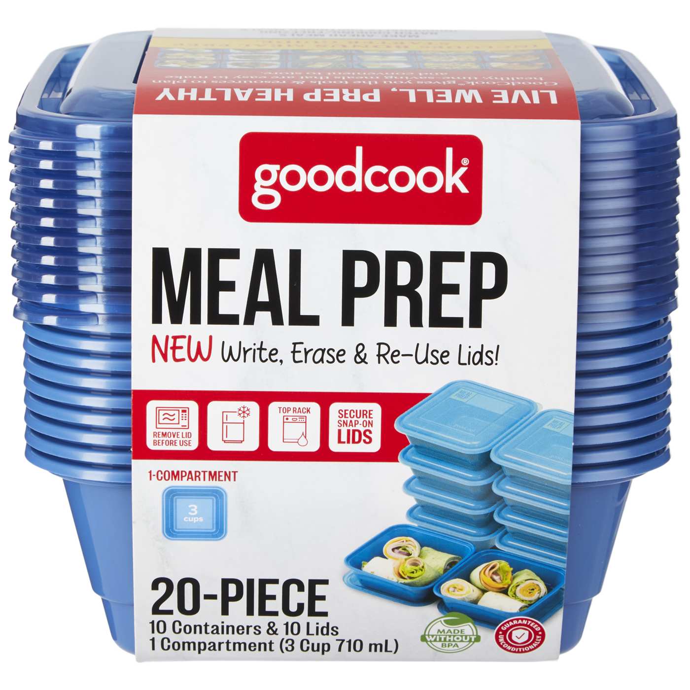 GoodCook Meal Prep Square Containers, 10 pk - Shop Food storage at H-E-B