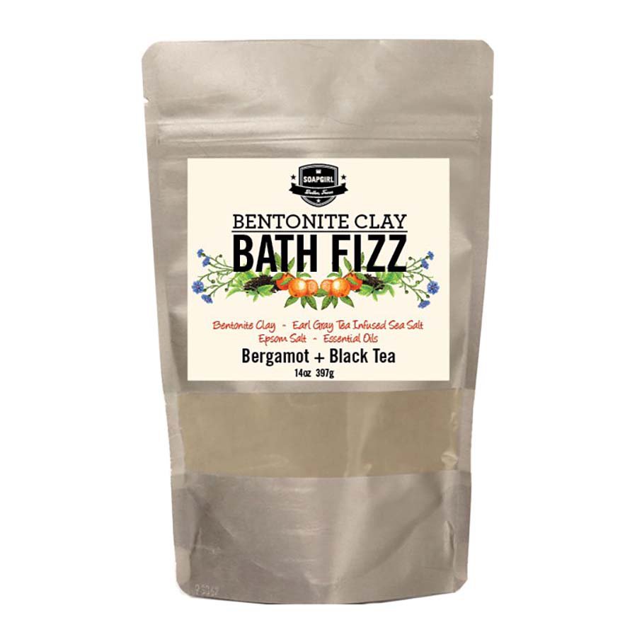 Soapgirl Bentonite Clay Bath Fizz - Bergamot + Black Tea - Shop Bubble ...