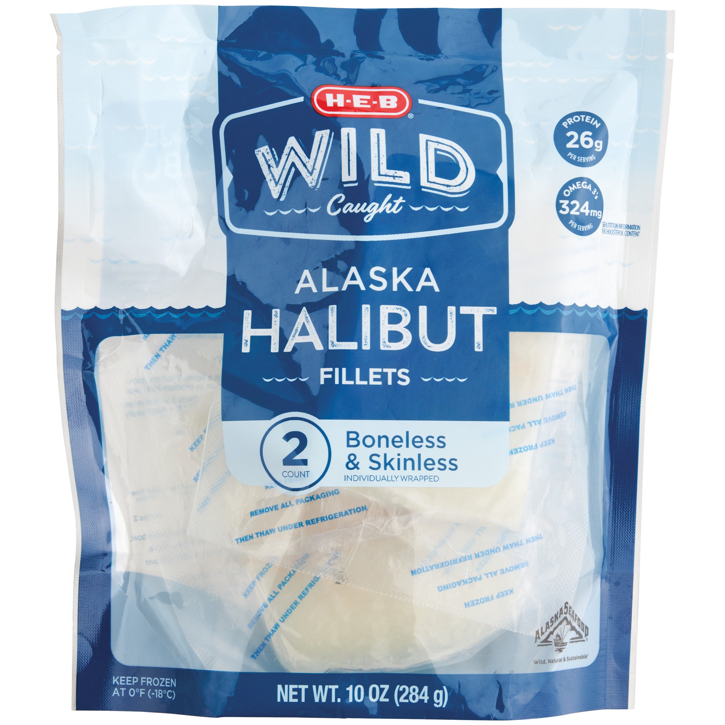H-E-B Frozen Wild Caught Halibut Fillets - Shop Fish at H-E-B