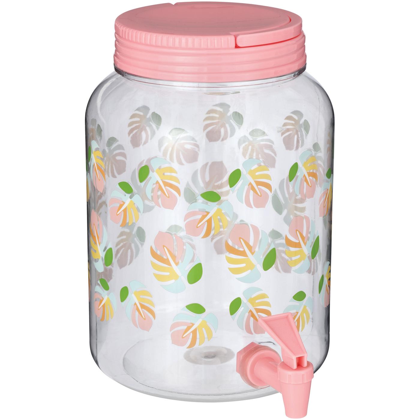 Destination Holiday Pink Leaf Beverage Dispenser - Shop Seasonal decor ...