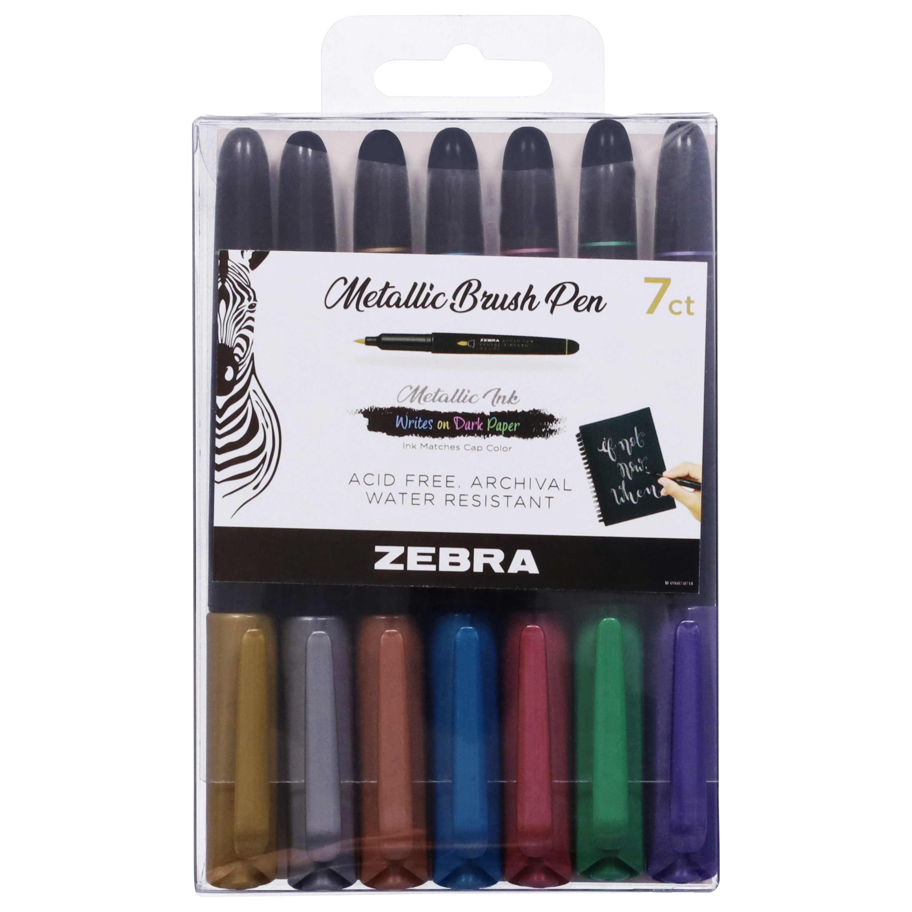 Zebra Metallic Brush Pens - Assorted Ink - Shop Markers at H-E-B