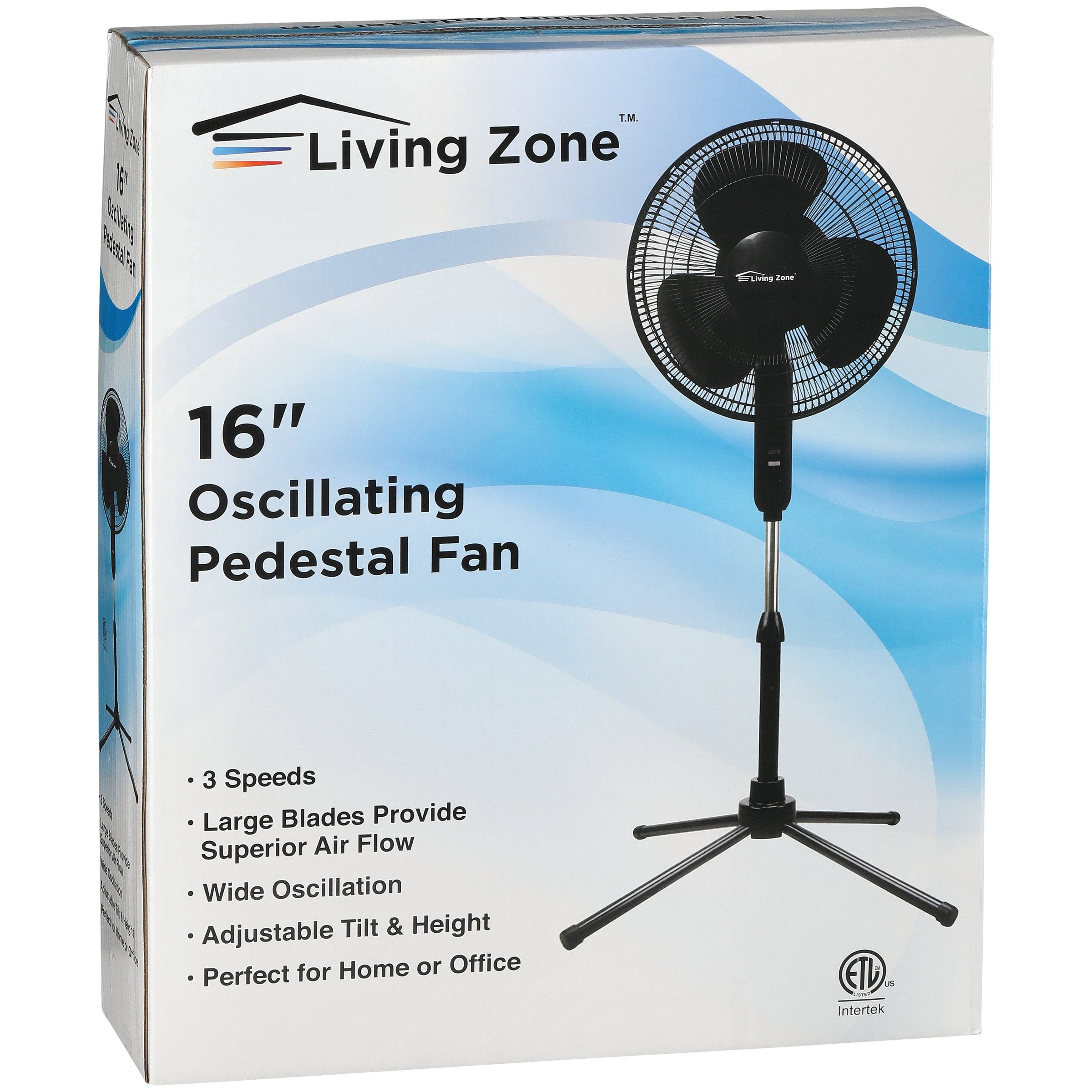 Living Zone Oscillating Pedestal Fan - Black - Shop Fans & air ...