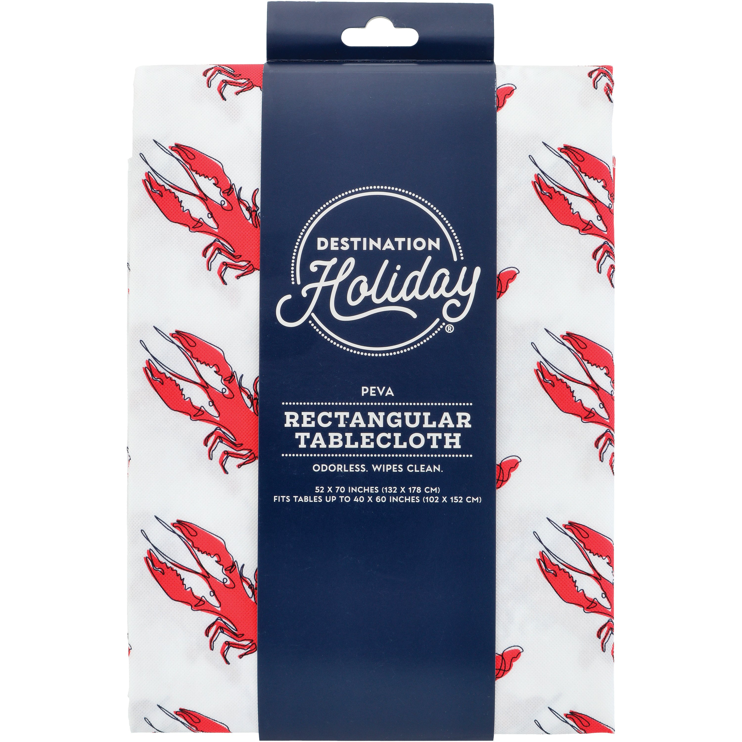 Destination Holiday PEVA Rectangular Crawfish Tablecloth - Shop ...