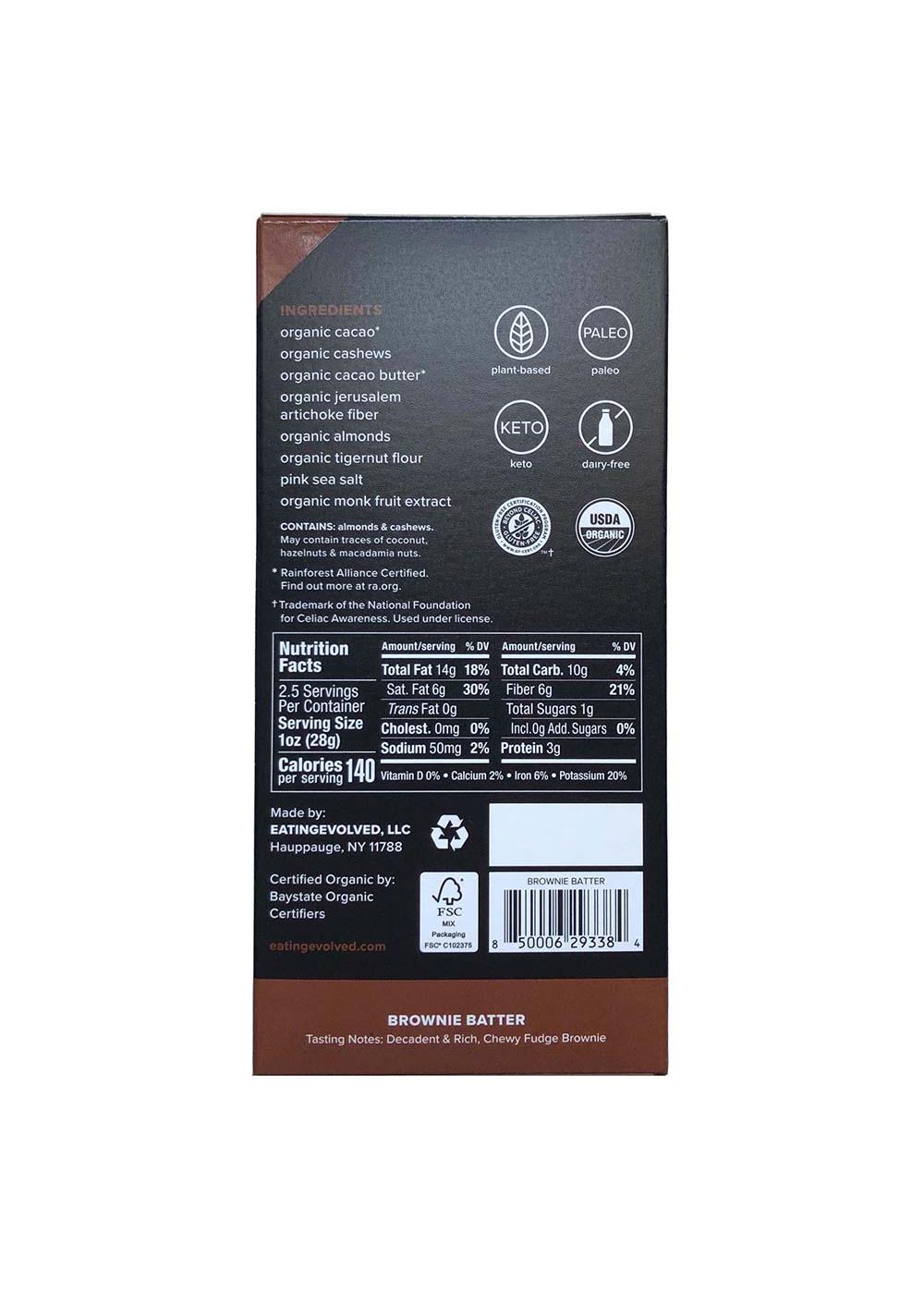 Evolved Brownie Batter Organic Chocolate Bar - Shop Candy at H-E-B