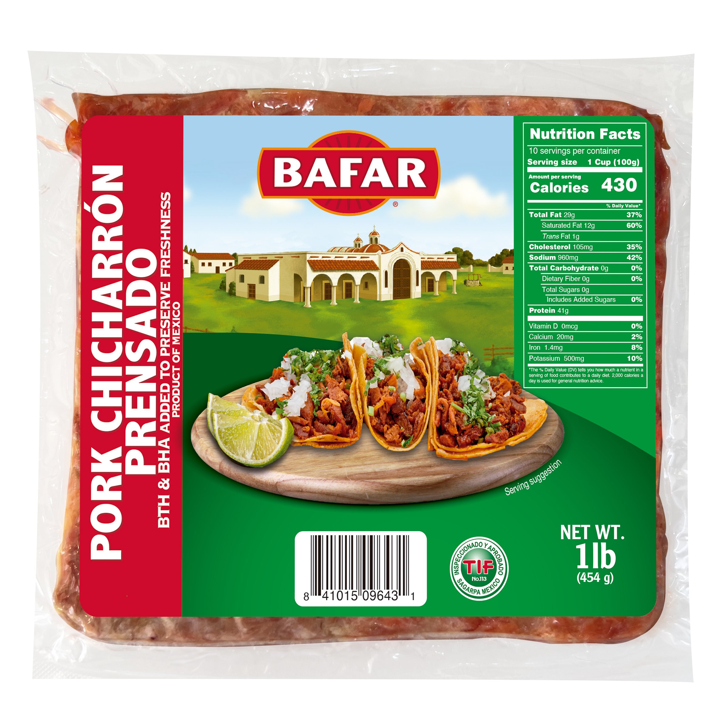 Bafar Pressed Pork Chicharrón Prensado - Shop Pork at H-E-B