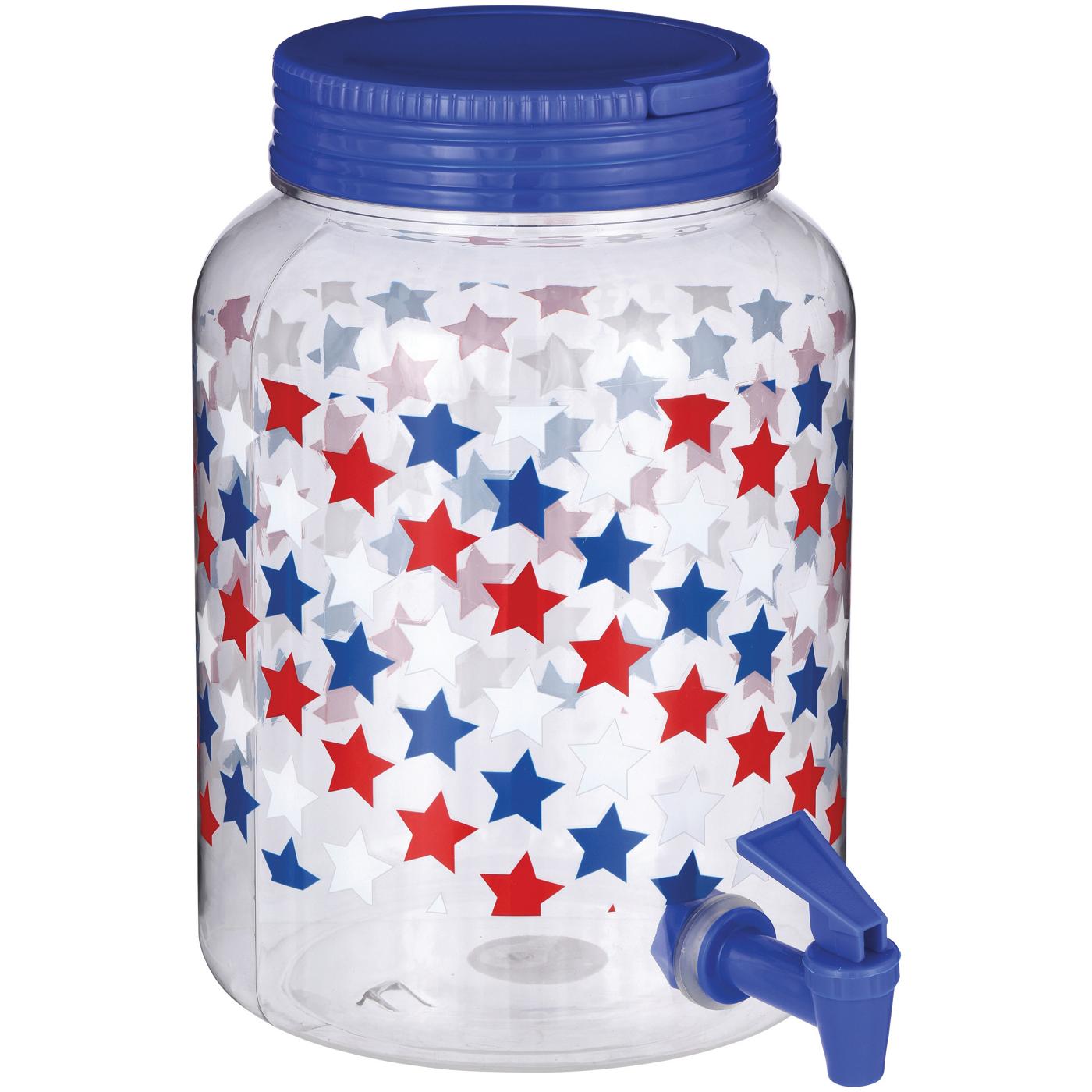 Destination Holiday Red White & Blue Stars Beverage Dispenser - Shop ...