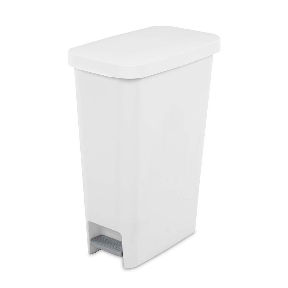 Sterilite Slim StepOn Wastebasket - White - Shop Trash cans at H-E-B