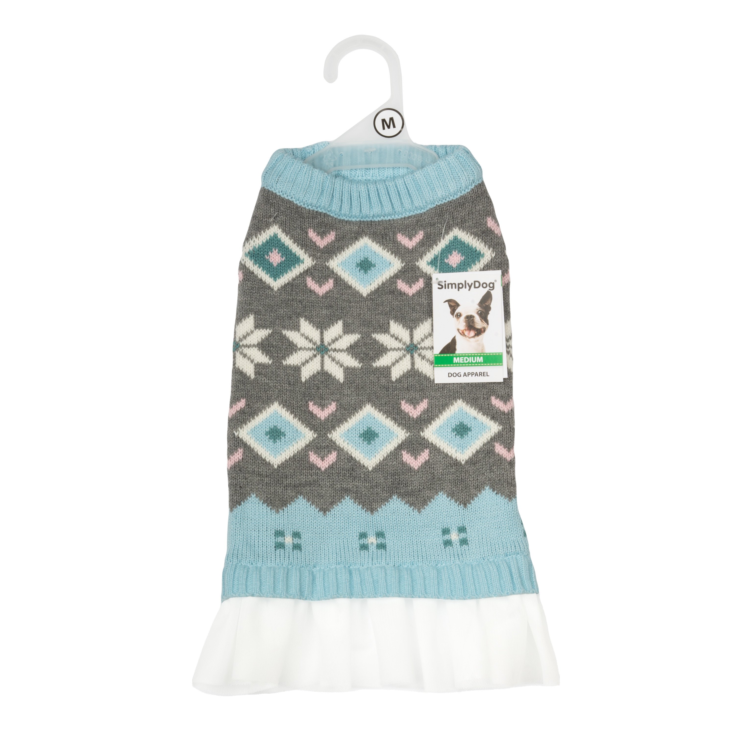 Simply Dog Gray Fair Isle Dress Sweater Medium - Shop Clothes at H-E-B