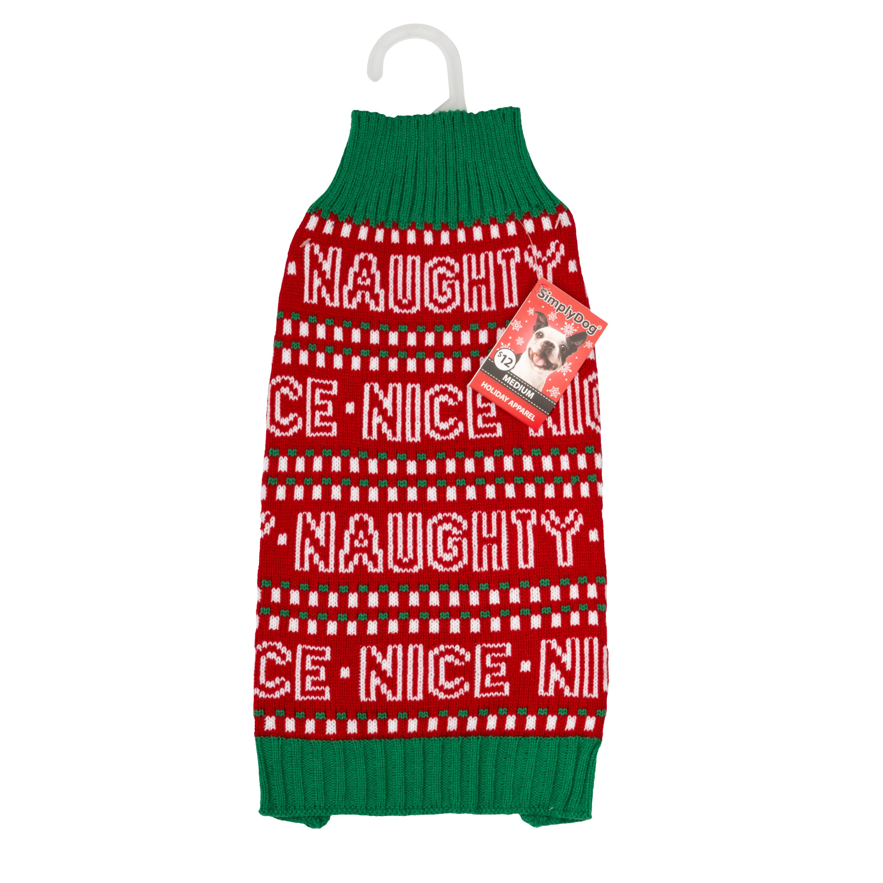 Simplydog Red Naughty & Nice Sweater Medium - Shop Clothes at H-E-B