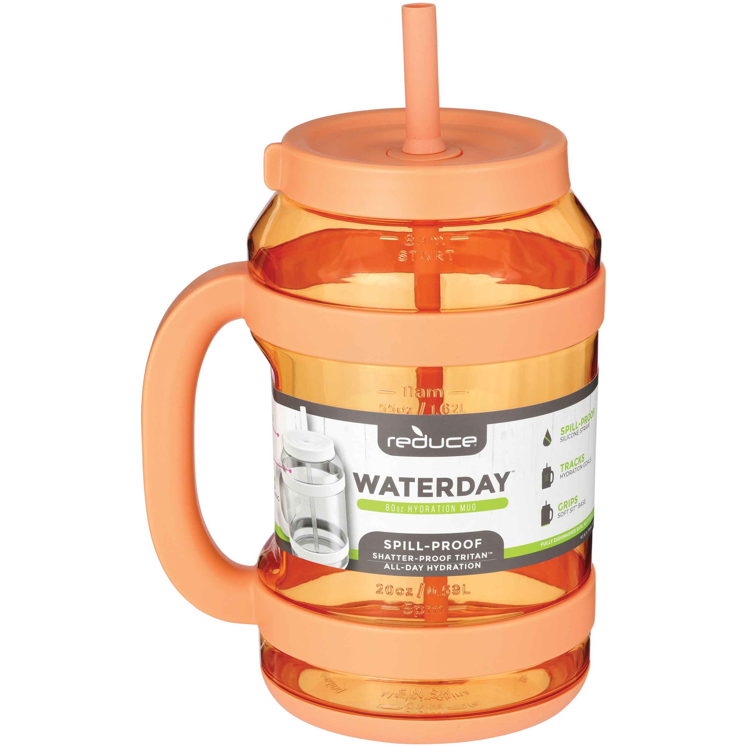 Reduce WaterDay Mug with Straw - Papaya - Shop Cups & tumblers at H-E-B