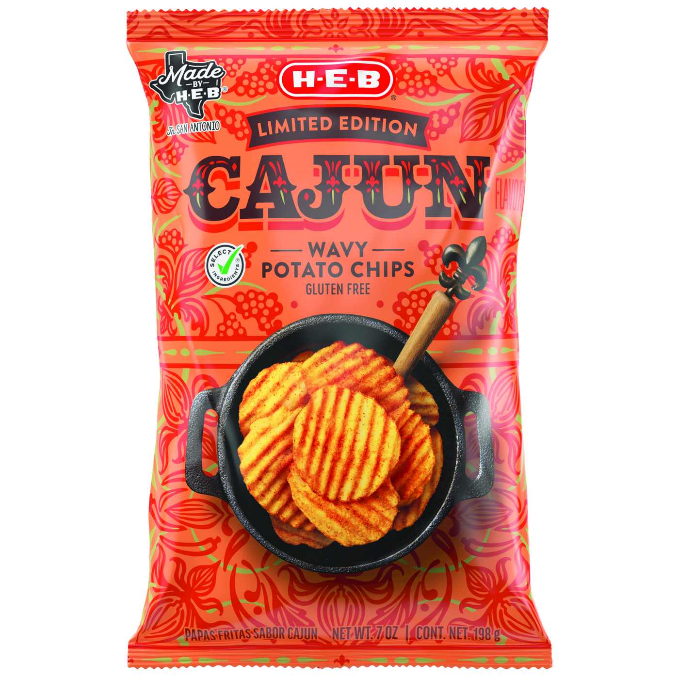 H-E-B Wavy Potato Chips - Cajun - Shop Chips at H-E-B