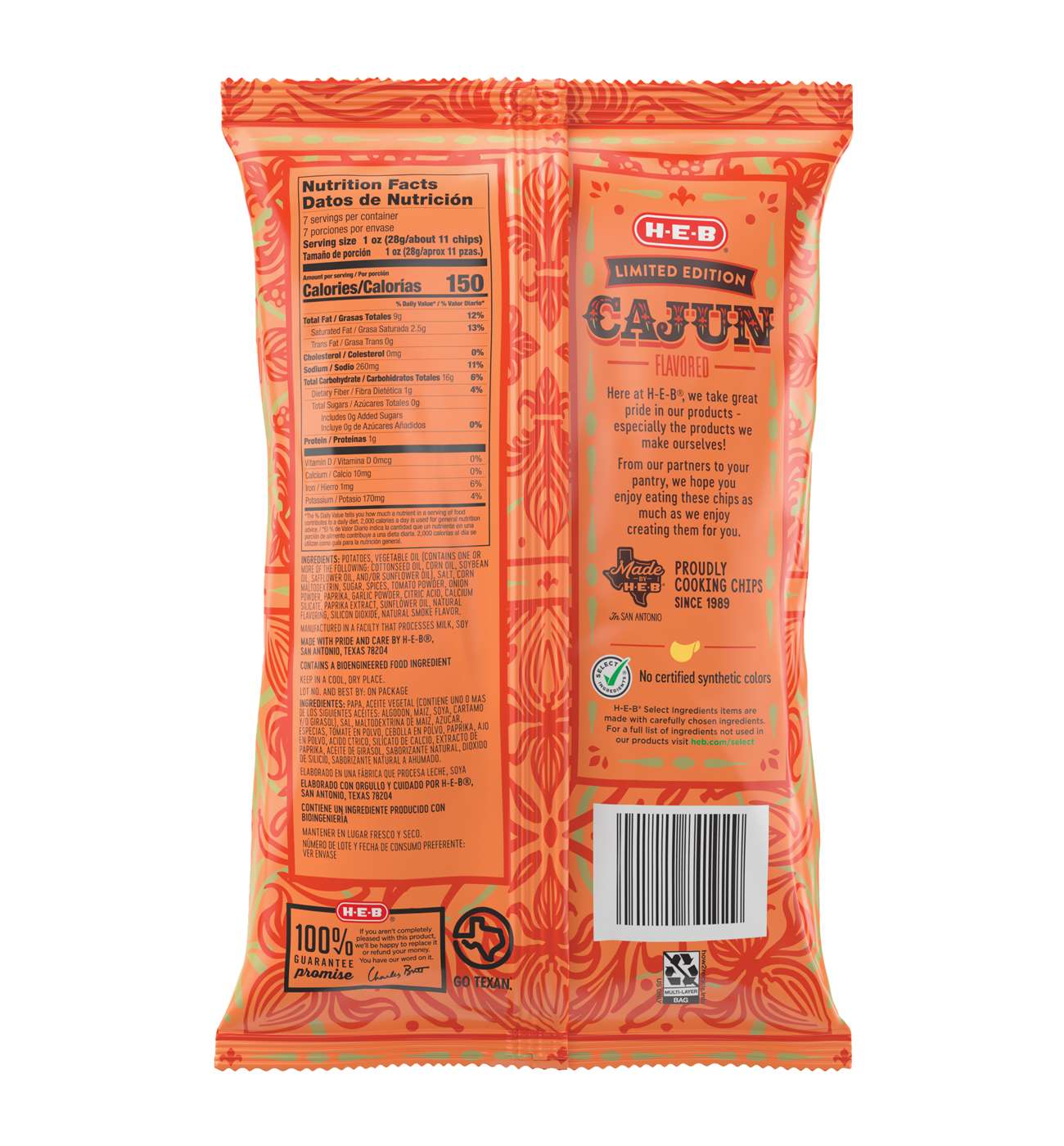H-E-B Wavy Potato Chips - Cajun - Shop Chips at H-E-B