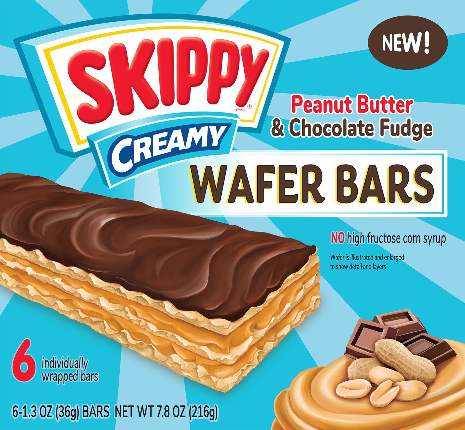 Skippy Creamy Peanut Butter & Chocolate Fudge Wafer Bars - Shop Granola ...