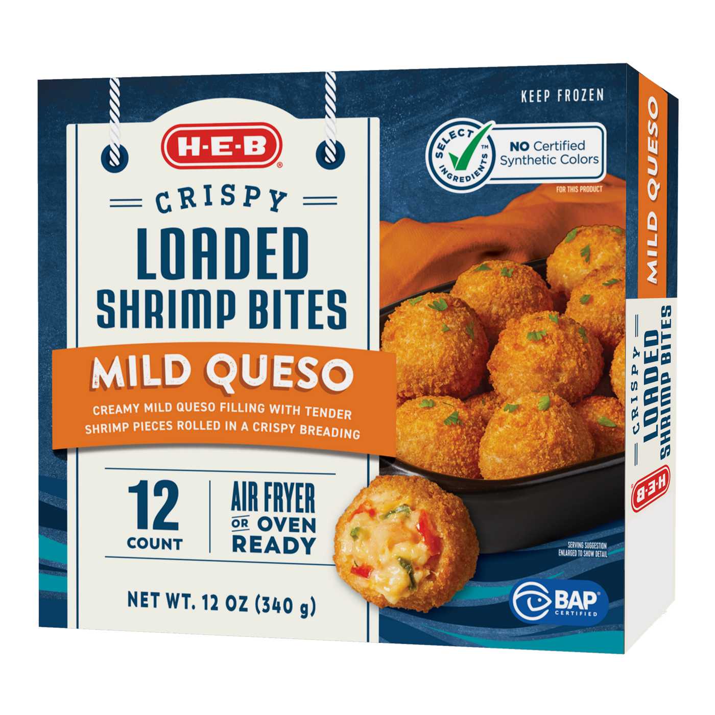 H-E-B Frozen Crispy Loaded Shrimp Bites – Mild Queso - Shop Shrimp ...