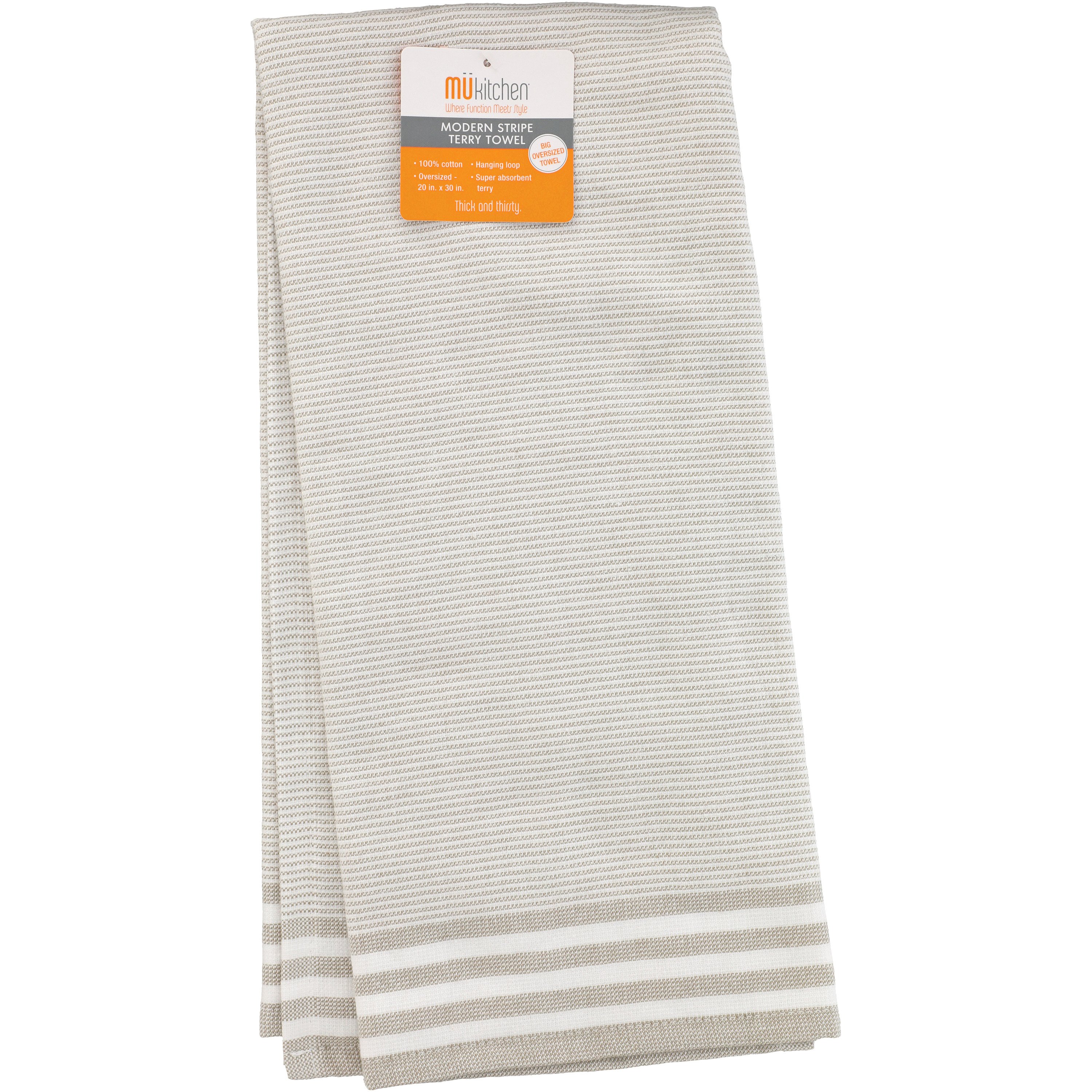 MU Kitchen Terry Kitchen Towel - Stripe Khaki - Shop Kitchen linens at ...