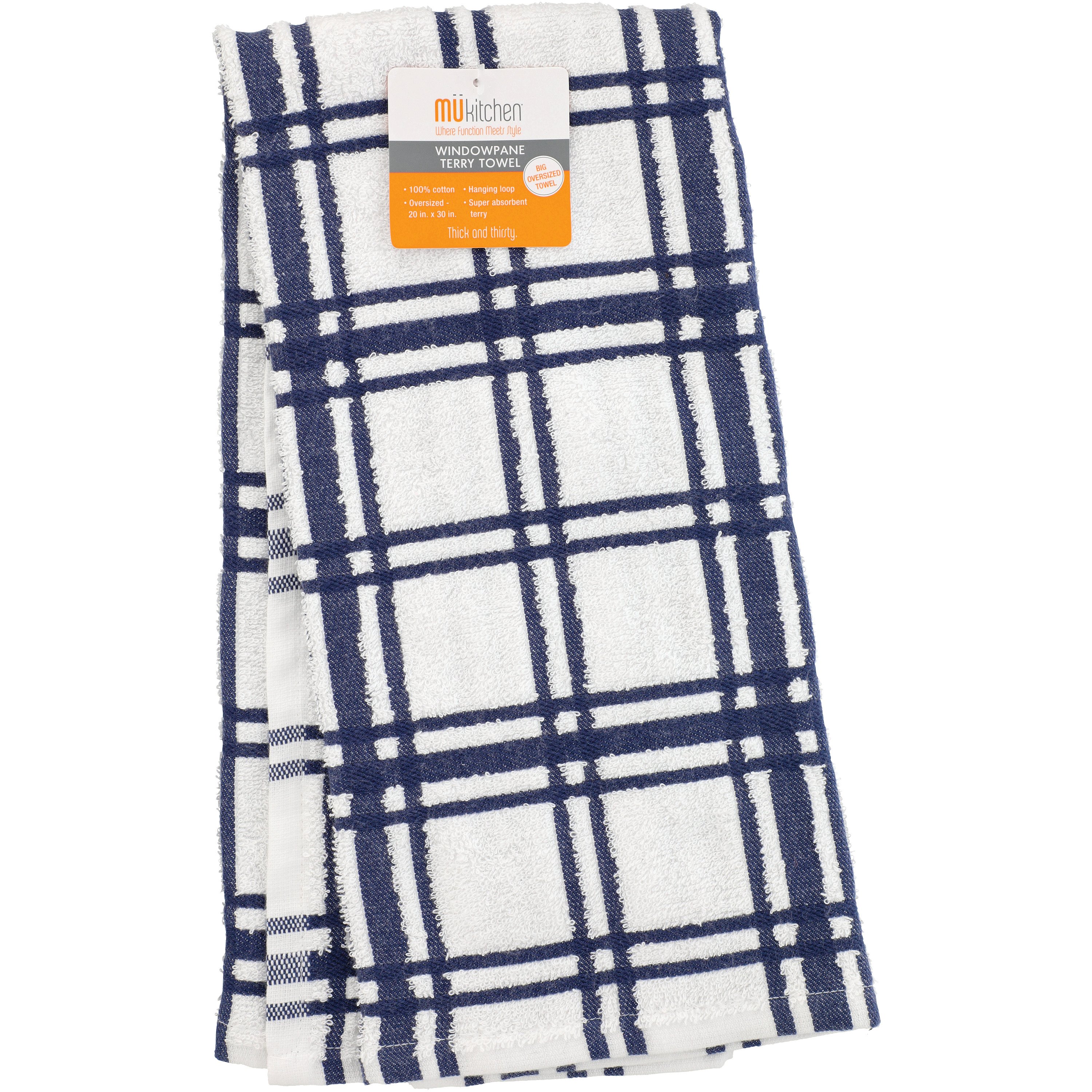 MU Kitchen Terry Kitchen Towel - Windowpane Blue - Shop Kitchen linens ...