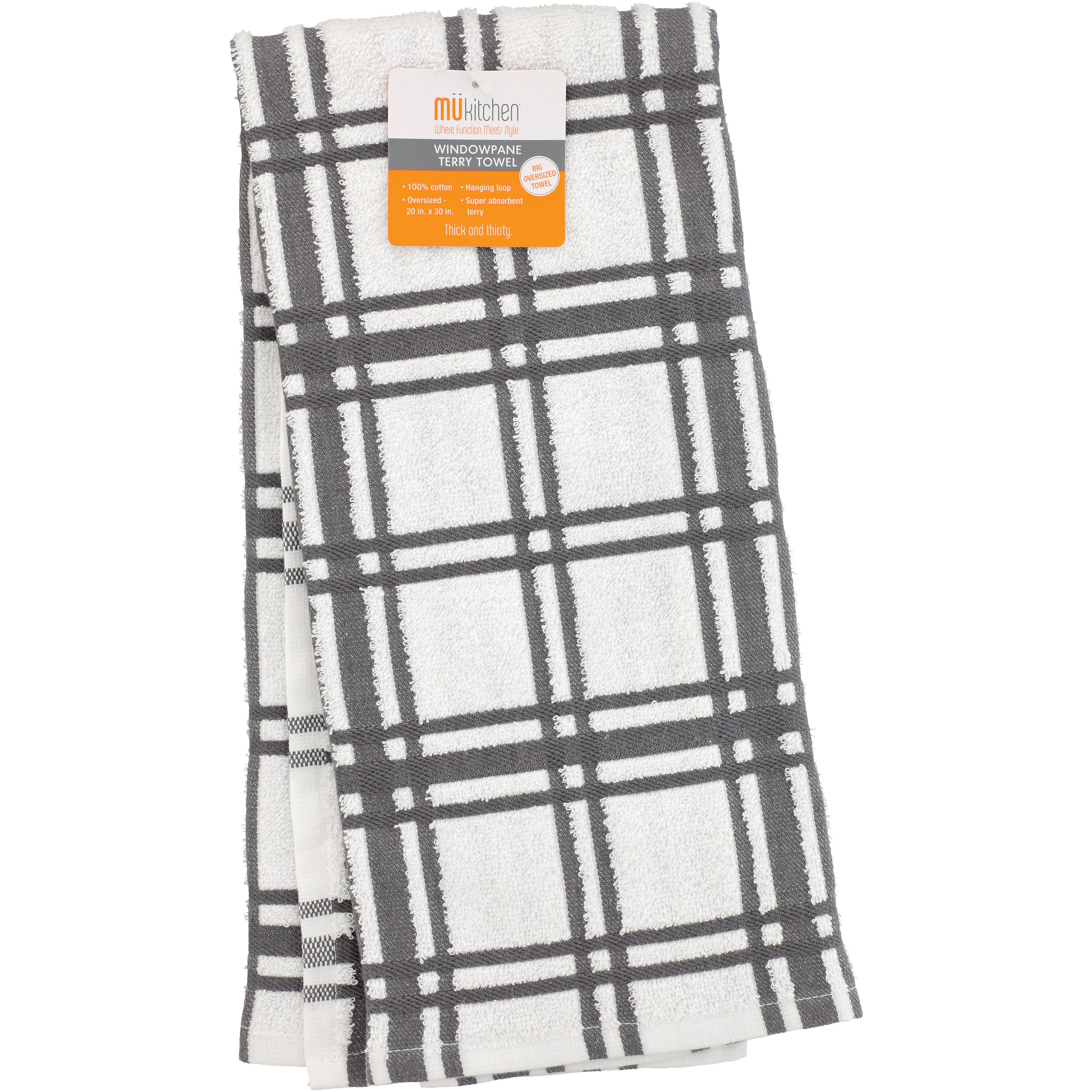 MU Kitchen Terry Kitchen Towel - Windowpane Stainless - Shop Kitchen ...