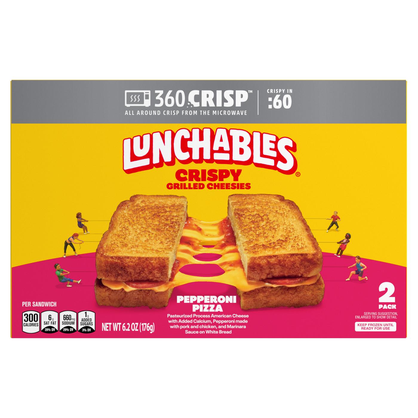 Lunchables Crispy Grilled Cheesies, Pepperoni Pizza Sandwich, 2 Pack ...