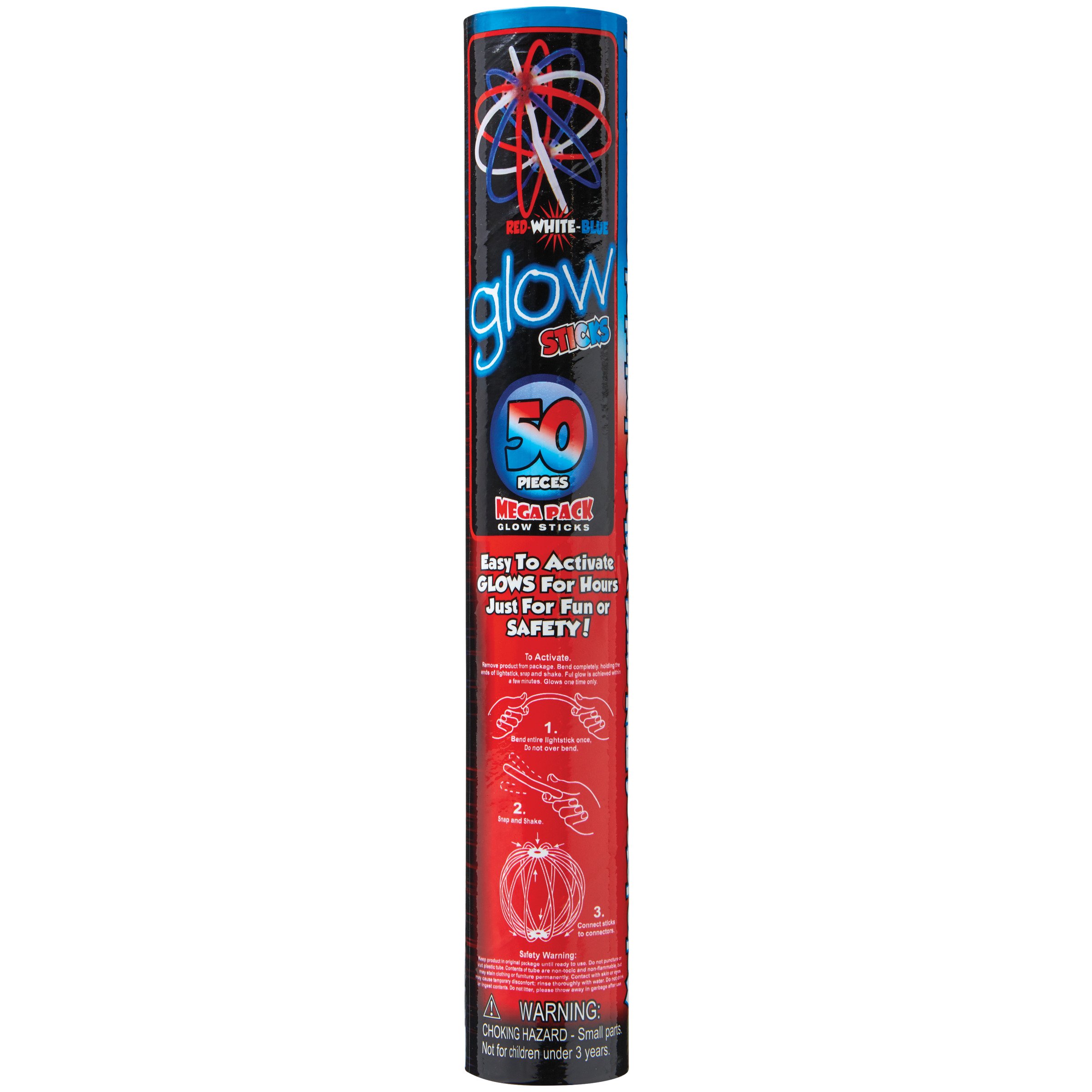 Destination Holiday Red White & Blue Mega Glow Sticks - Shop Seasonal ...